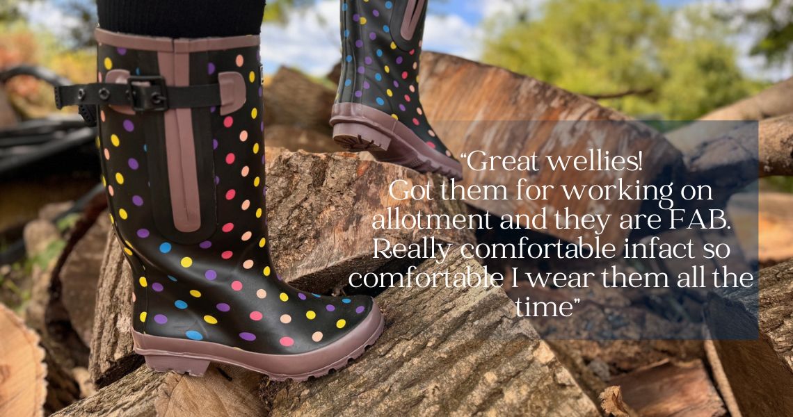 Wide Fit Rain Boots Wide in Calf Foot Ankle Easy to Slip On Jileon RainBoots