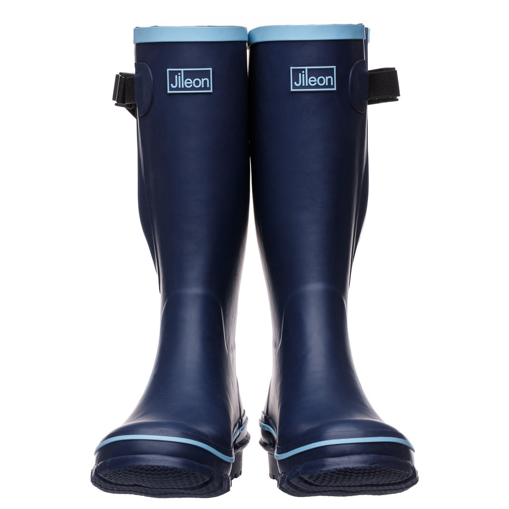 Wide Calf Navy Rain Boots - Up to 19 inch calf - Standard Fit in Ankle ...